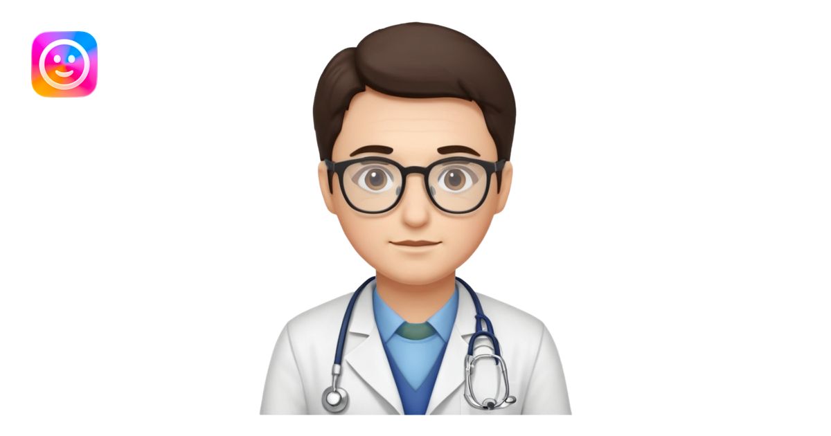 Doctor with glasses emoji | AI Emoji Generator