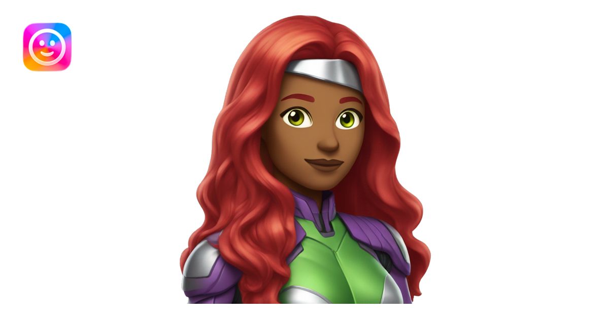 dc comics starfire red long hair, green eyes, purple and silver ...