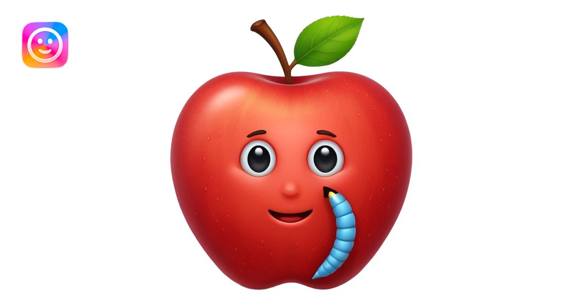 worm make a hole on a apple emoji | AI Emoji Generator