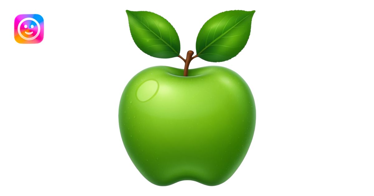 Green apple with leaf emoji | AI Emoji Generator