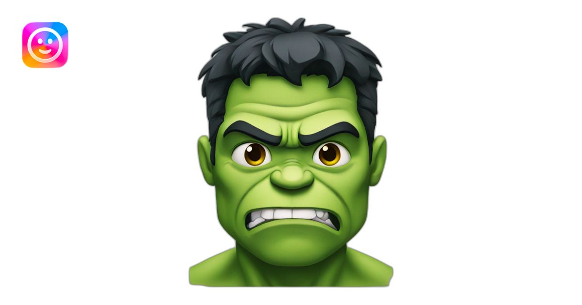 Hulk Shushing Face emoji | AI Emoji Generator
