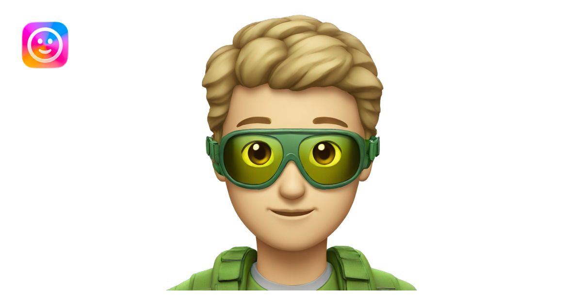 cool Green aviator goggles emoji | AI Emoji Generator