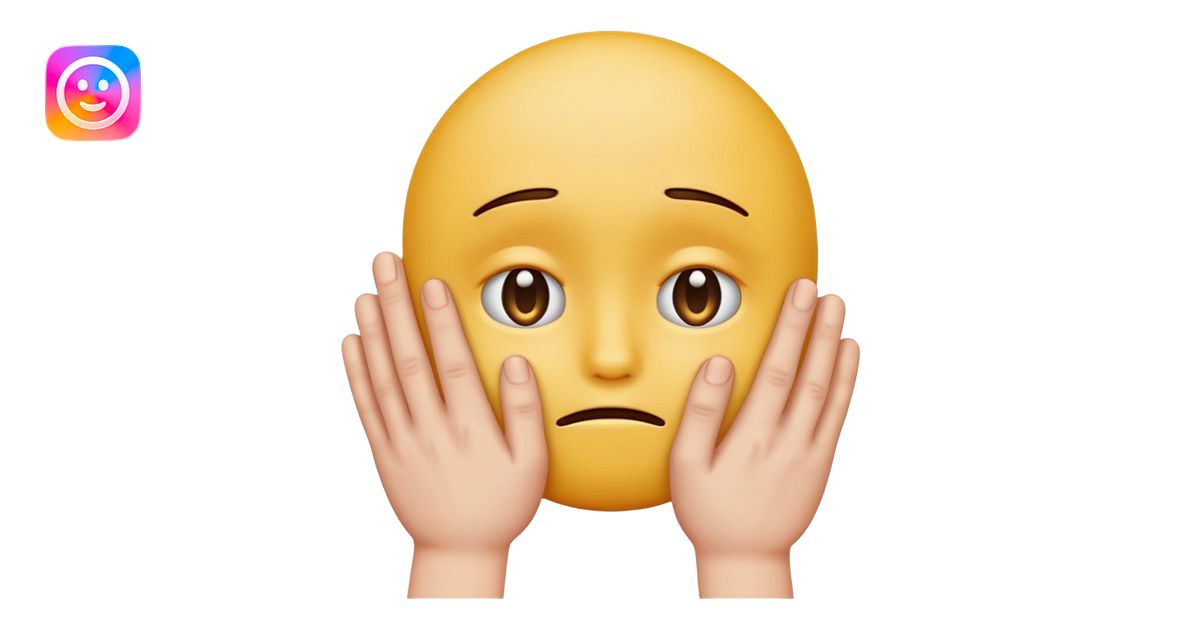 hands caressing sad emojis face emoji | AI Emoji Generator