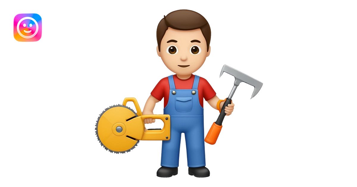 man with a saw emoji | AI Emoji Generator
