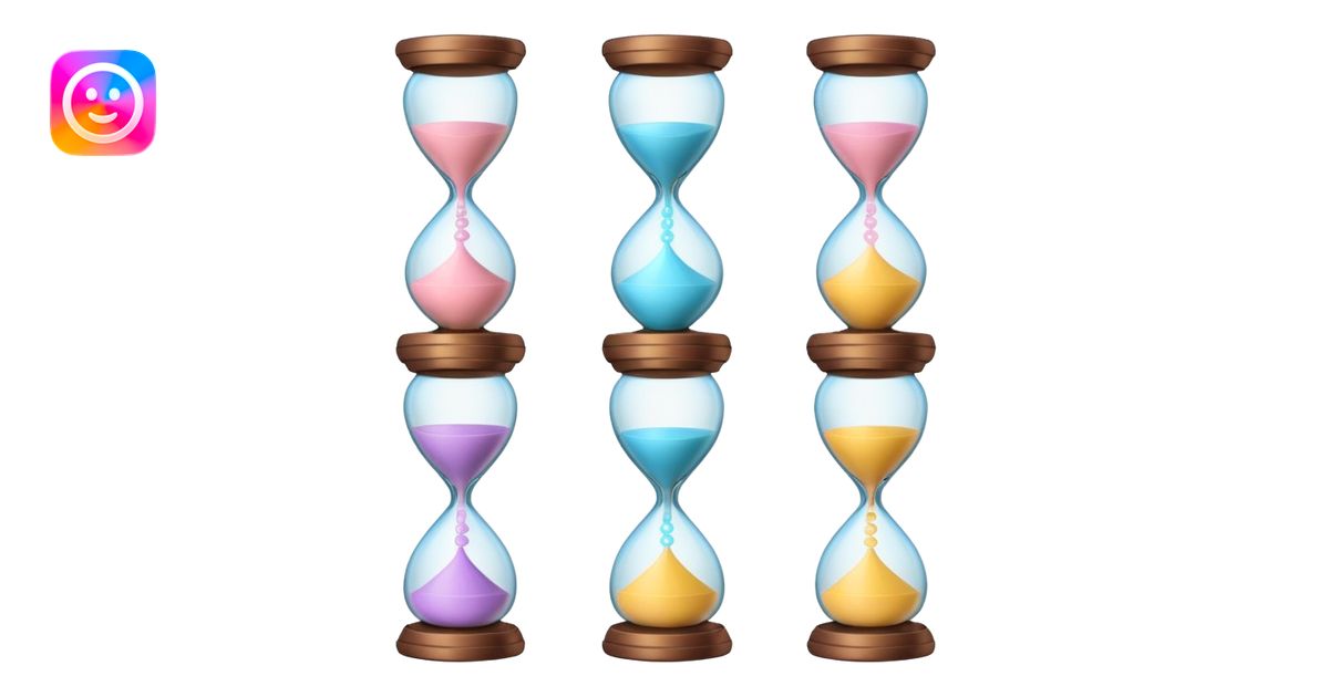 minimal emoji of glowing skin progress over time, hourglass or timeline ...