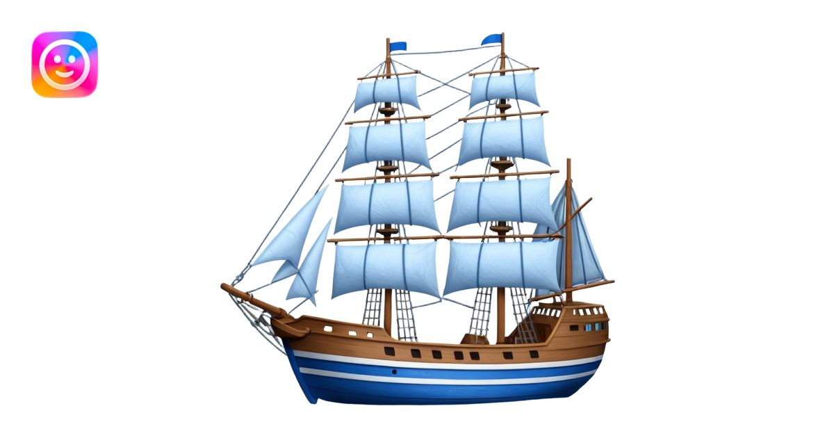 sailing ship expedition vessel going through ice emoji | AI Emoji Generator