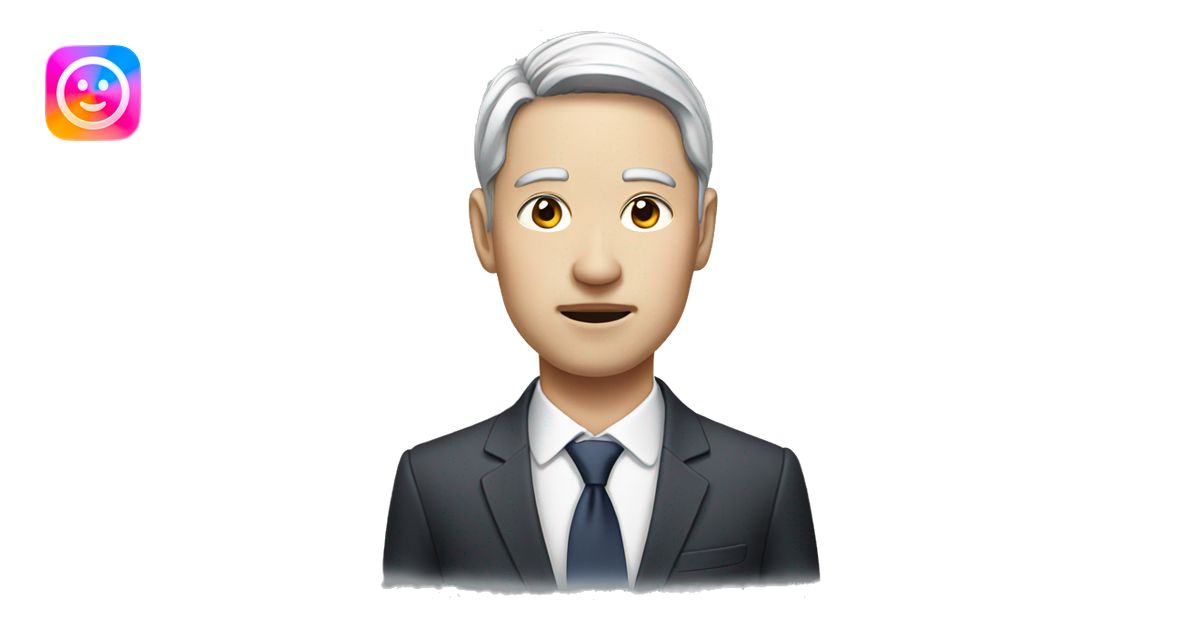 Company CEO, Korean, white skin, torn eyes emoji | AI Emoji Generator