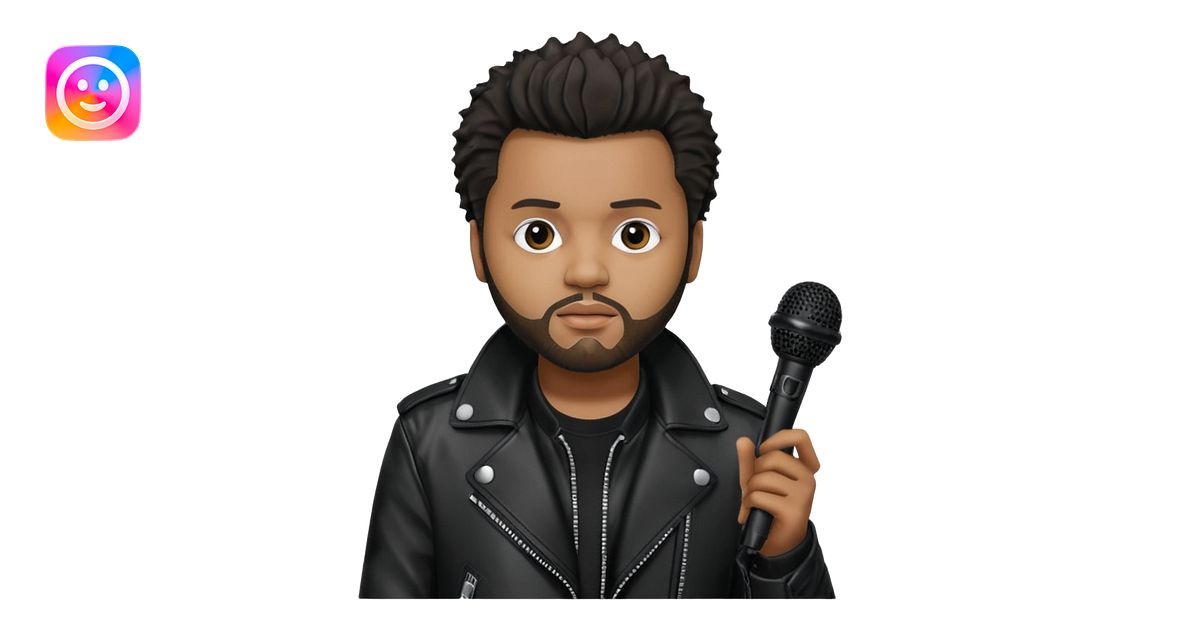 The weeknd holding microphone emoji | AI Emoji Generator