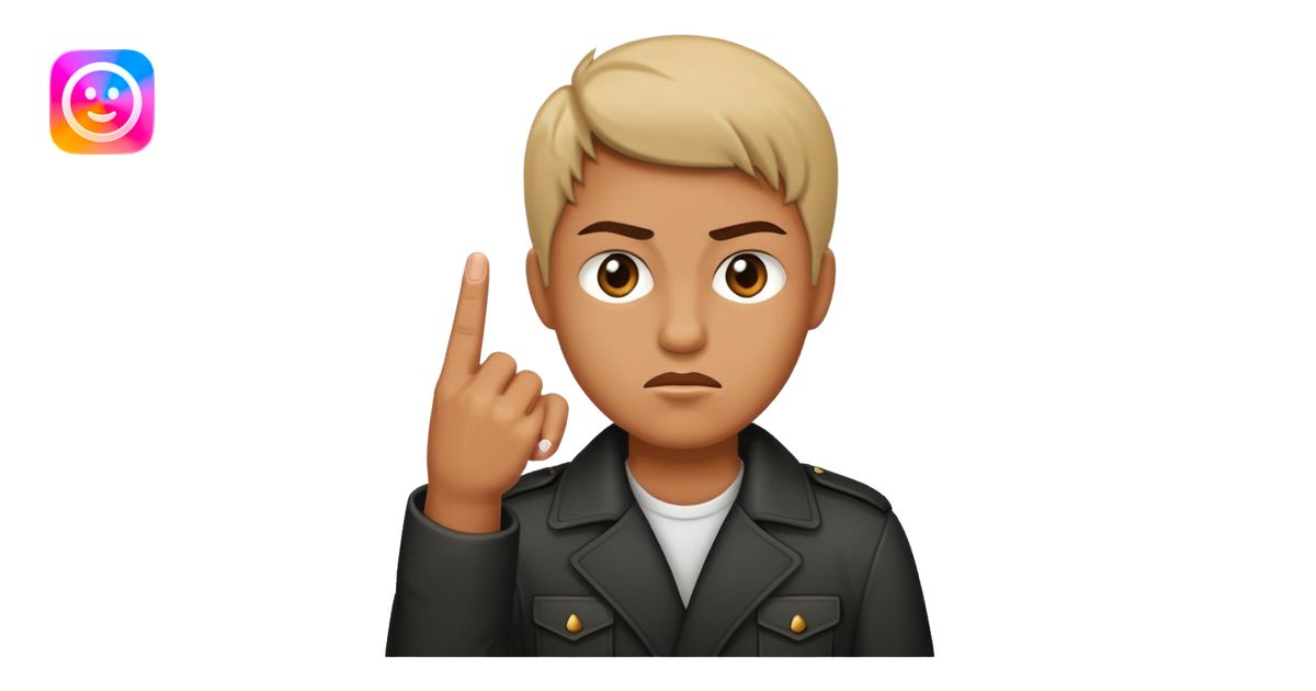 Stick the Chinese rude finger up emoji | AI Emoji Generator