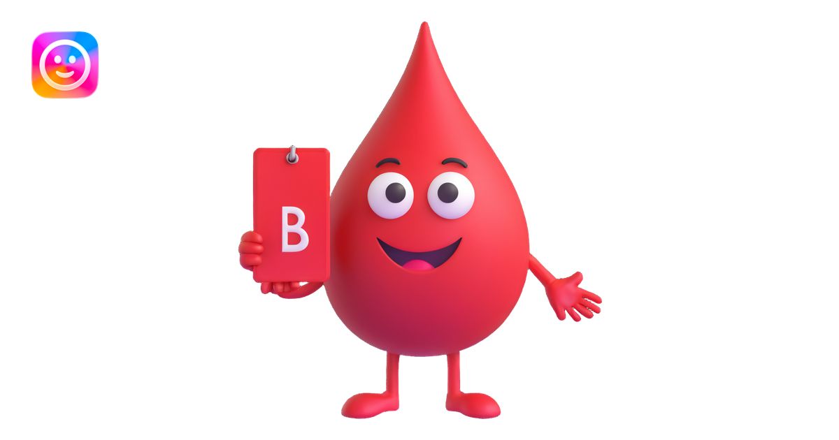 blood drop character holding a BRB sign emoji | AI Emoji Generator