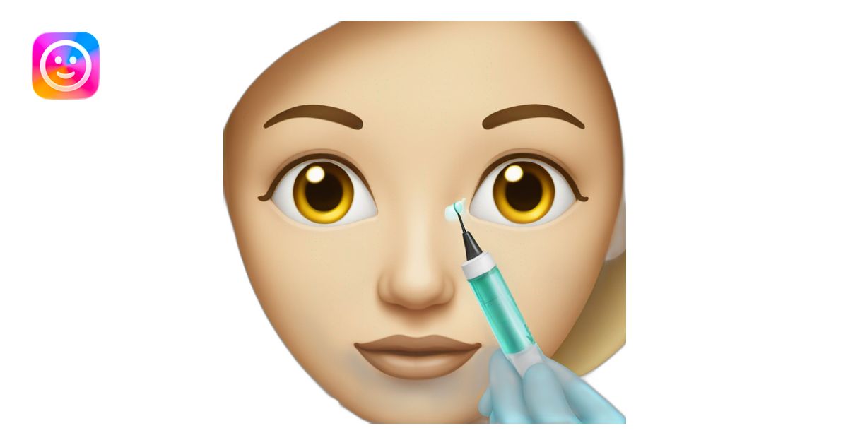 Woman taking a botox injection in the face emoji | AI Emoji Generator