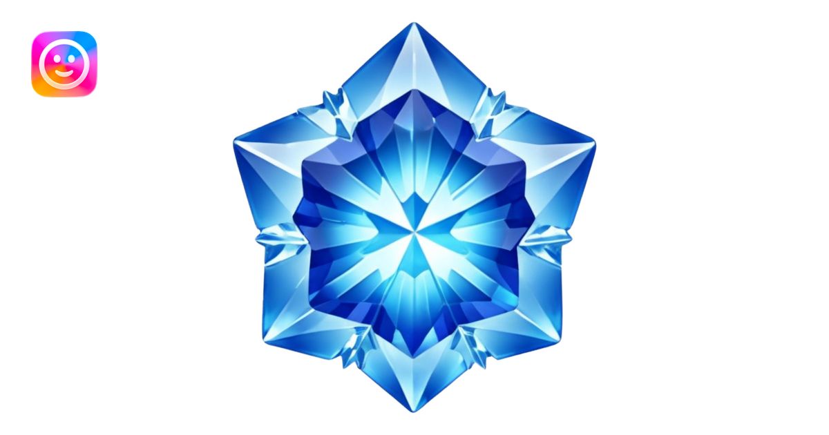 Blue Gem with an Ice Flake Inside emoji | AI Emoji Generator