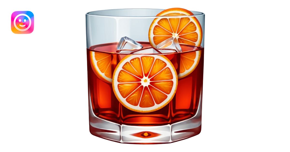 negroni without fruit in the glas but one big icecube emoji | AI Emoji ...
