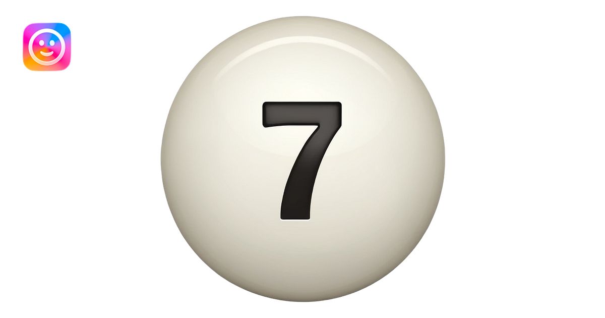 Pool table ball with the number 7 only one number emoji | AI Emoji ...
