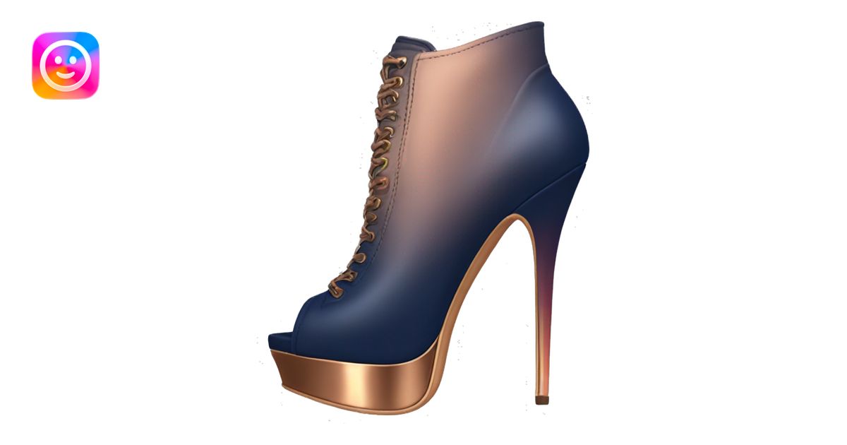 Realistic pair of navy,bronze,and rose gold ombre bootie spike heel ...