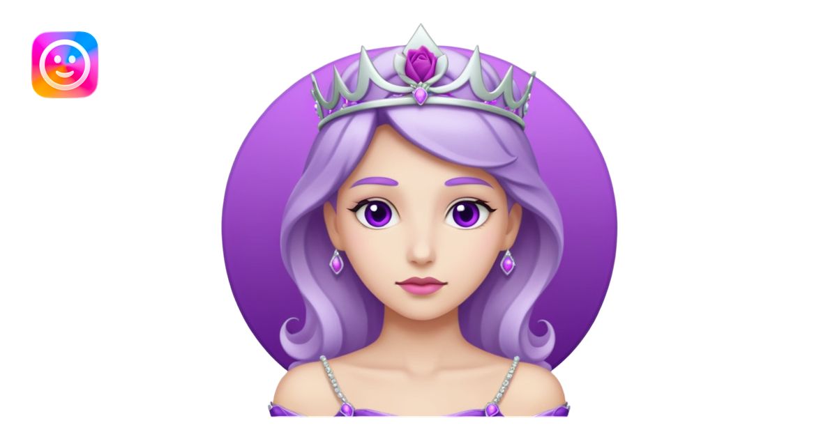 Purple shadow rose with silver tiara emoji | AI Emoji Generator