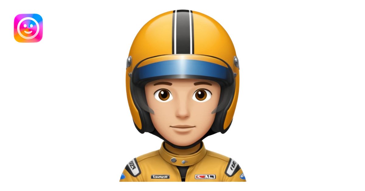 motorcycle racer with full face helmet emoji | AI Emoji Generator