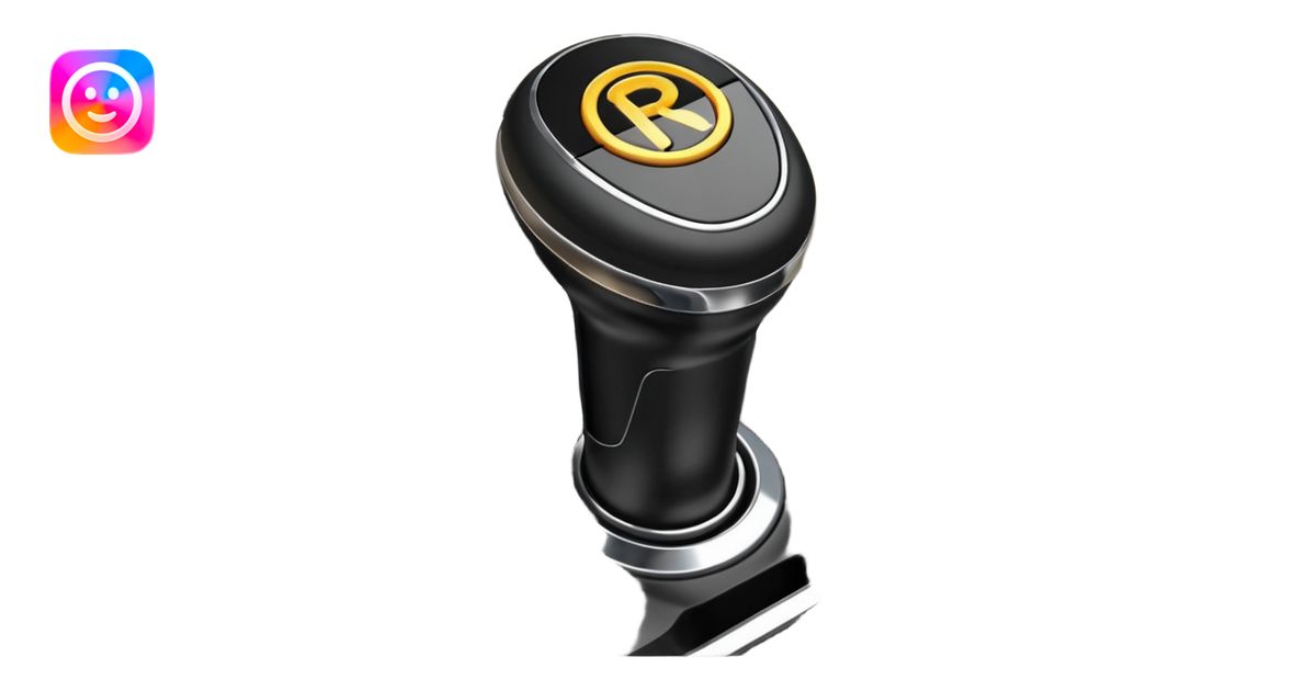 car gear shift stick with R for reverse highlighted emoji | AI Emoji ...
