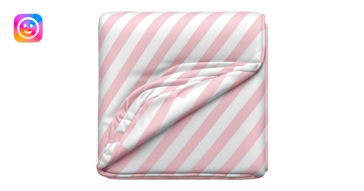 Plaid white and powder pink blanket folded emoji | AI Emoji Generator