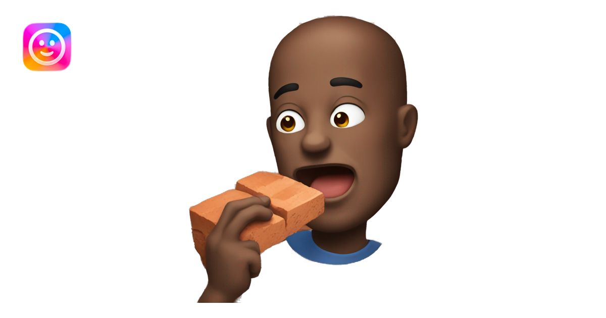 Man eating brick emoji | AI Emoji Generator