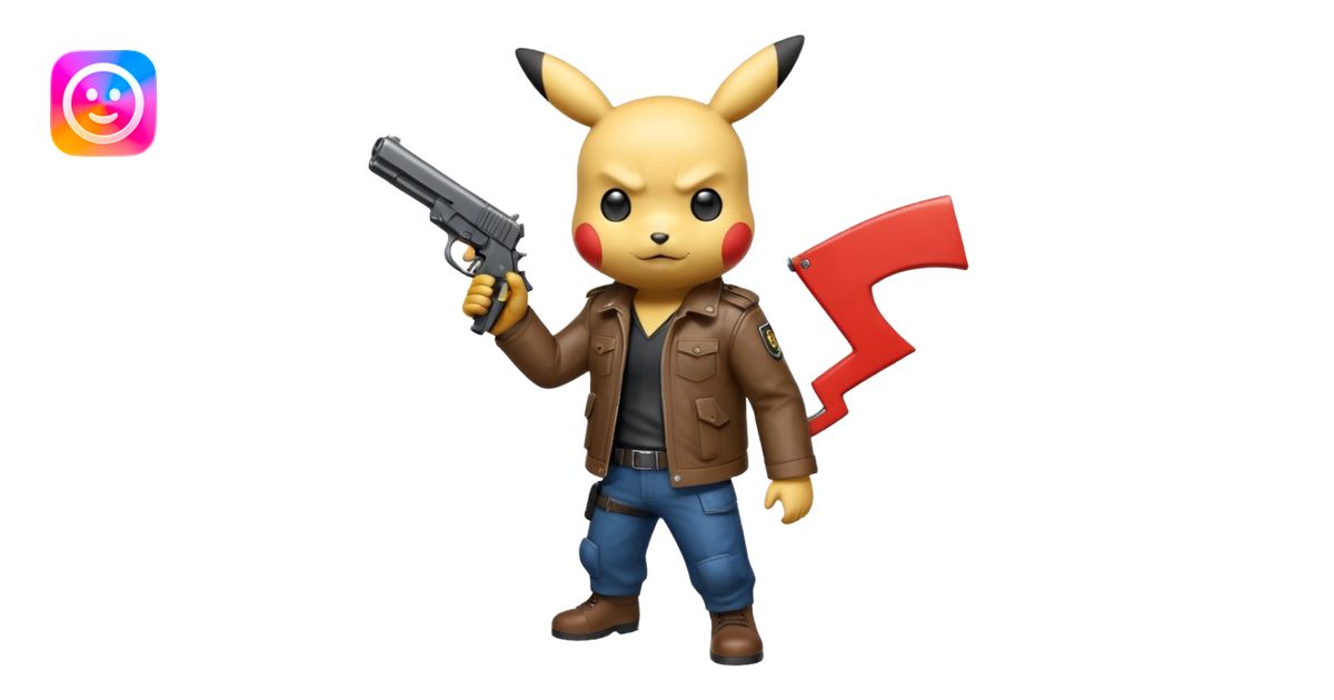 Pikachu dressed as Leon Kennedy emoji | AI Emoji Generator