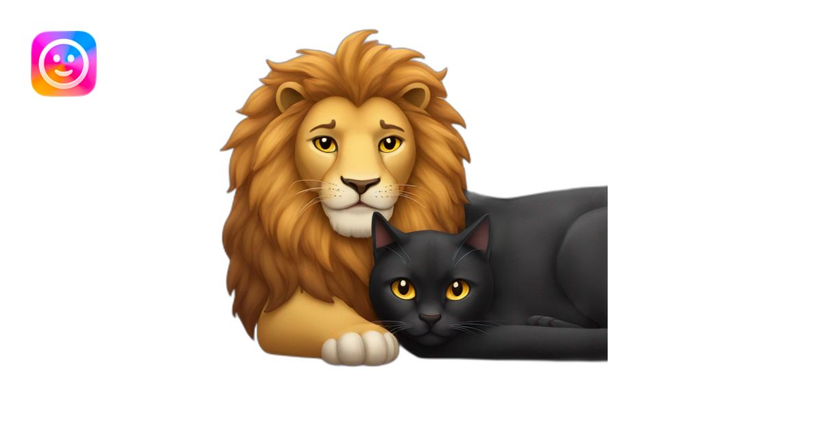 Lion and black cat sleeps zzz emoji | AI Emoji Generator