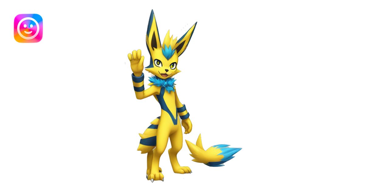 Yellow Anthro Edgy Cool Zeraora-Lucario-Jolteon-Pokémon-Fakémon with ...