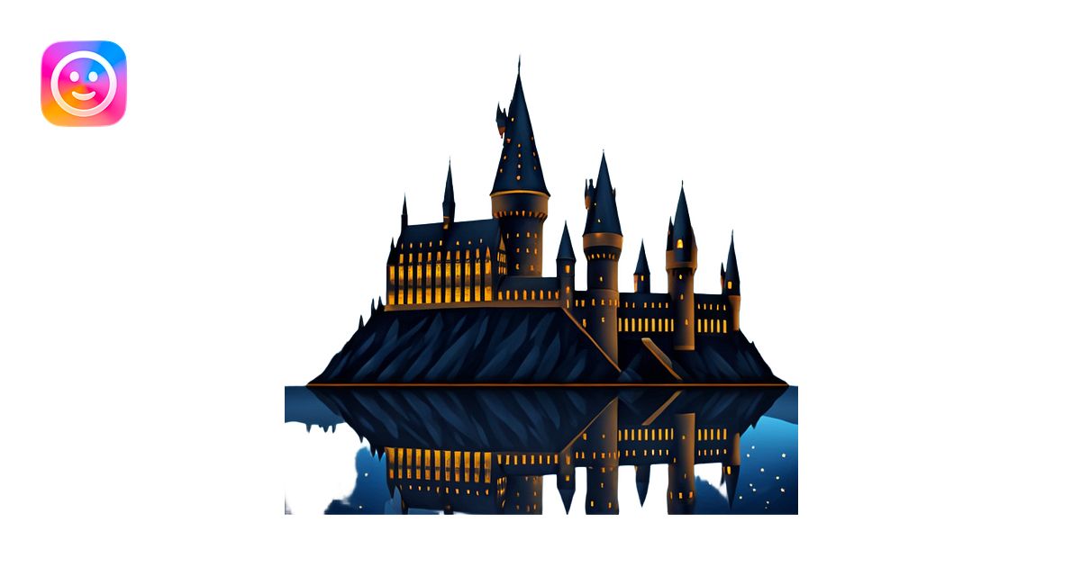 silhouette Hogwarts castle on a starry night emoji | AI Emoji Generator