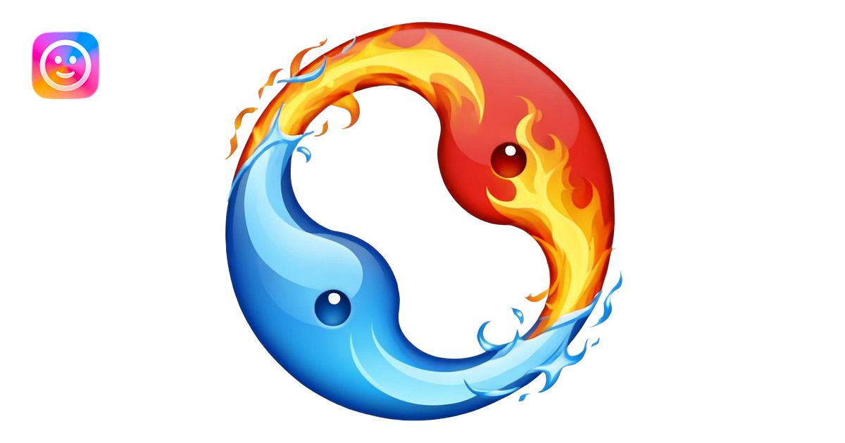 The fire and water emojis are in the form of the yin-yan symbol in ...