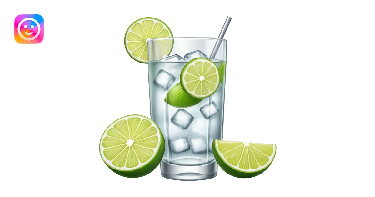 gin tonic emoji. with gin bottle next to it emoji | AI Emoji Generator