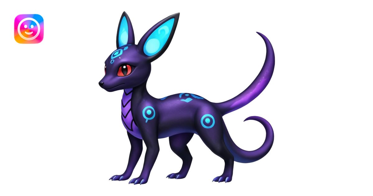 Nebulae Salandit-Umbreon-Fakémon-hybrid-creature (full body) emoji | AI ...