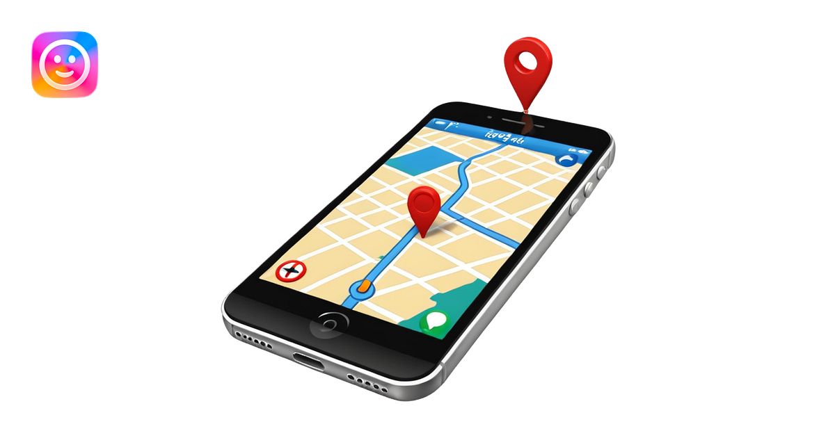 GPS map on iPhone emoji | AI Emoji Generator
