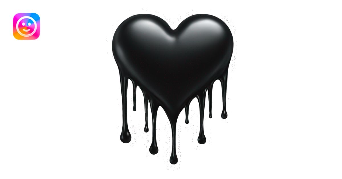 Black Dripping Heart emoji | AI Emoji Generator