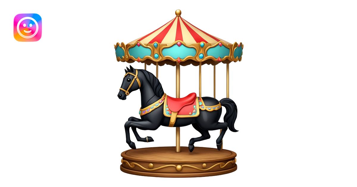 carousel, black horse emoji | AI Emoji Generator