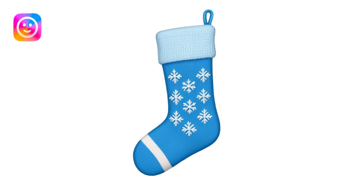 light blue Christmas stocking emoji | AI Emoji Generator