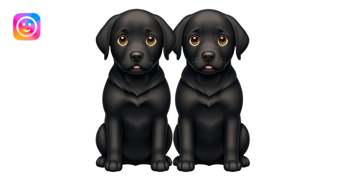 2 black labradors emoji | AI Emoji Generator