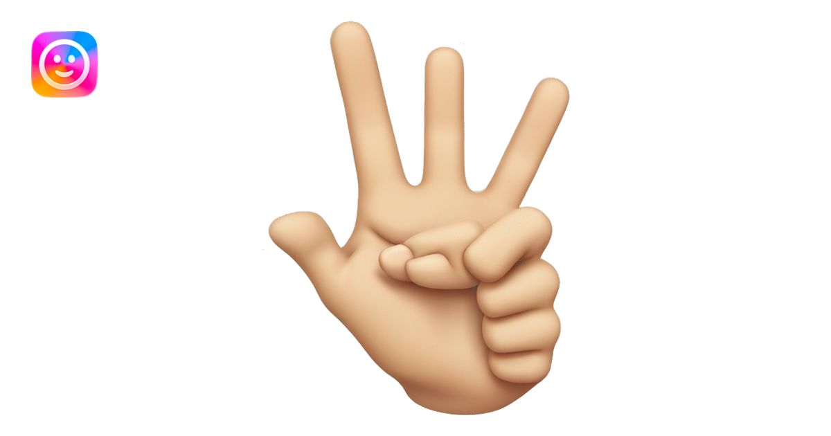 hand with third finger and pointer finger and thumb up emoji | AI Emoji ...