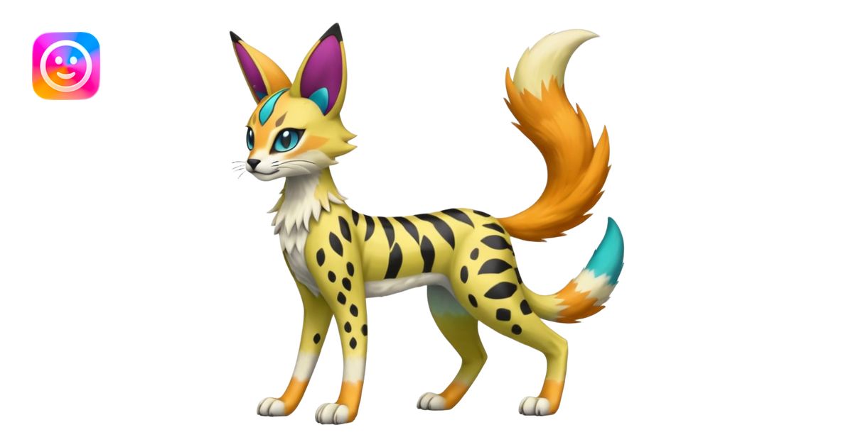 Colorful Meloetta-Vernid-Sergal-Serval-Pokémon-Fakémon-fusion-hybrid ...