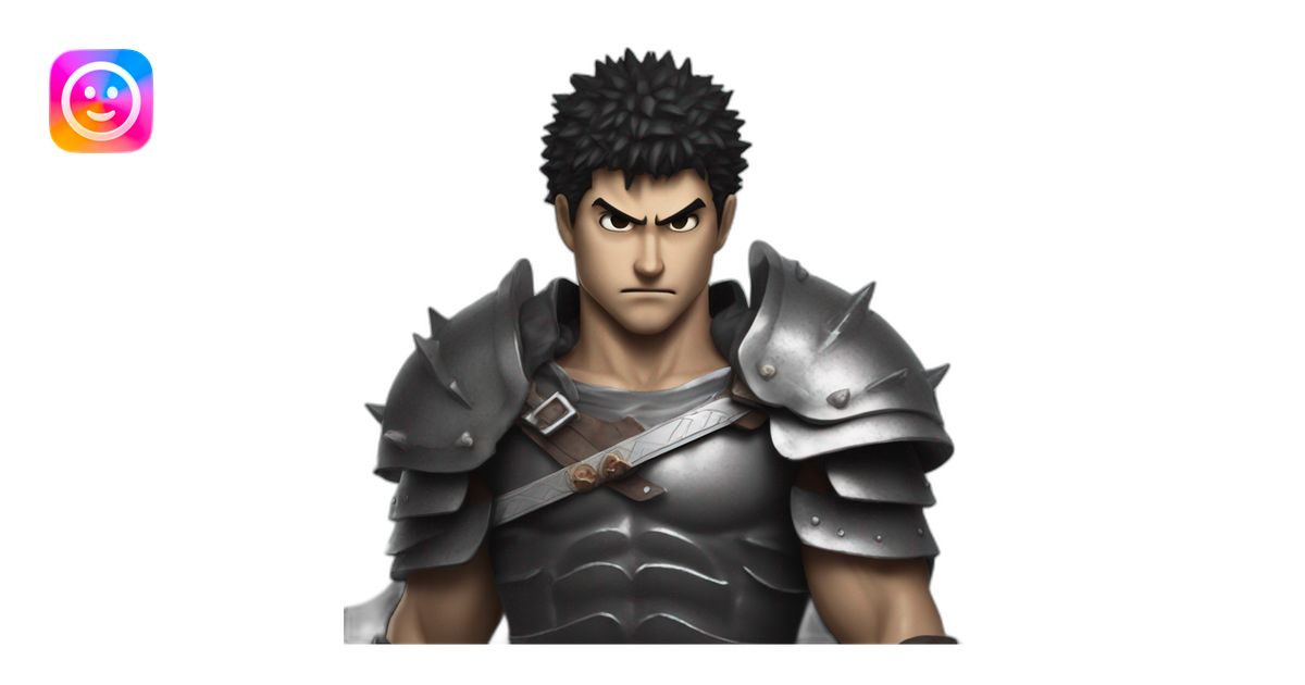 angry berserk guts carrying a huge sword on his shoulder framed on his ...