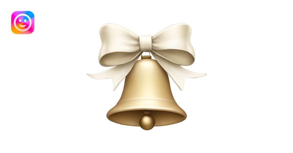 Beige christmas bells with white bow emoji | AI Emoji Generator