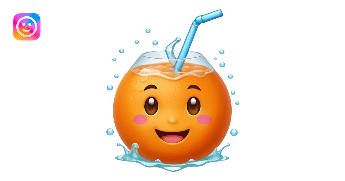 Cute emoji of a super-sweet mandarin orange with a fizzy soda-like ...