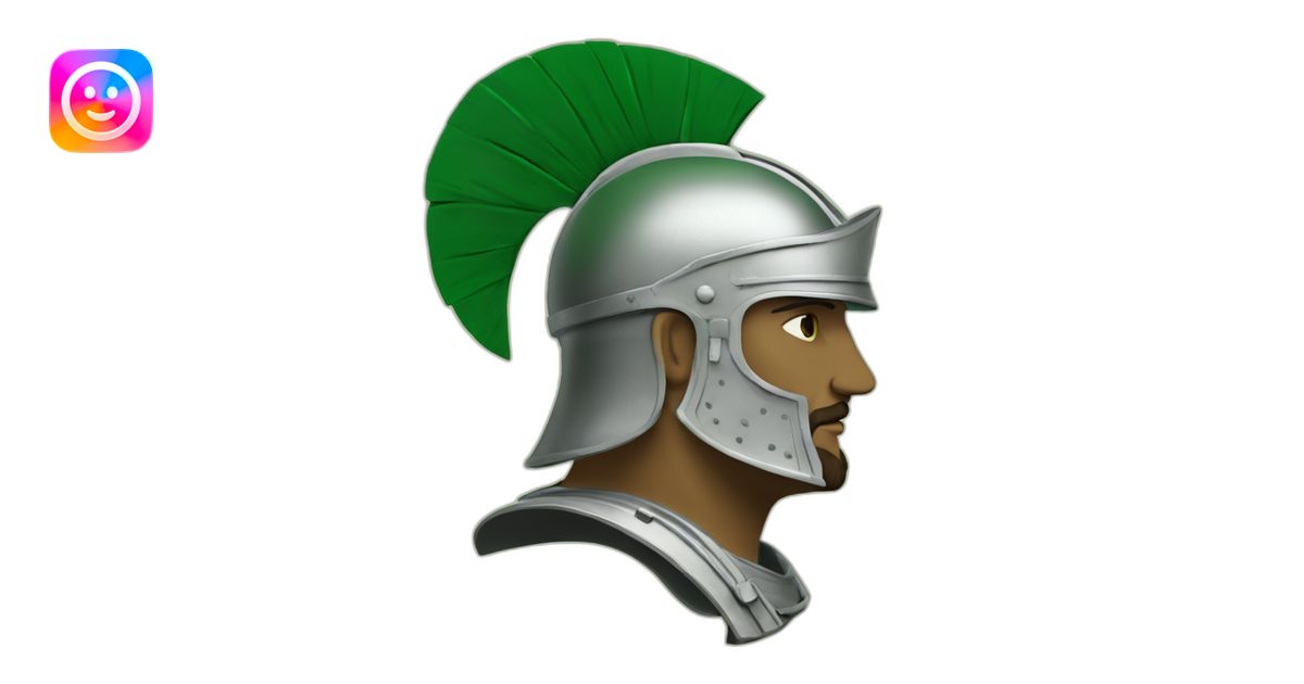centurion-profile-penandink-greenbackground emoji | AI Emoji Generator