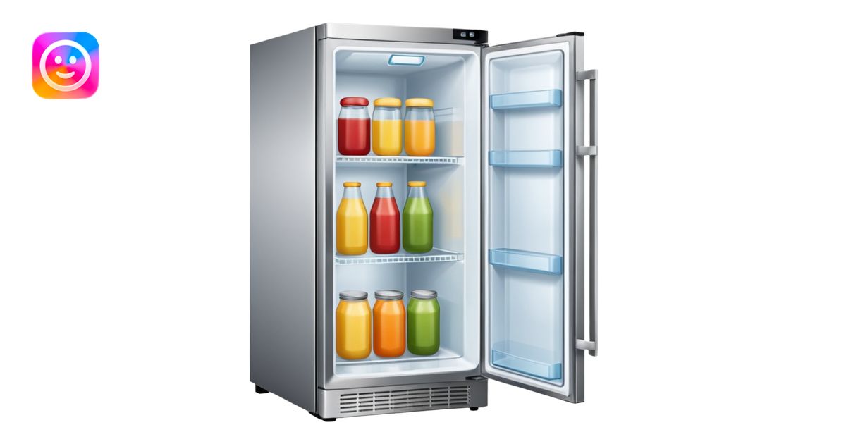 A refrigerator with a transparent front glass divided into three ...