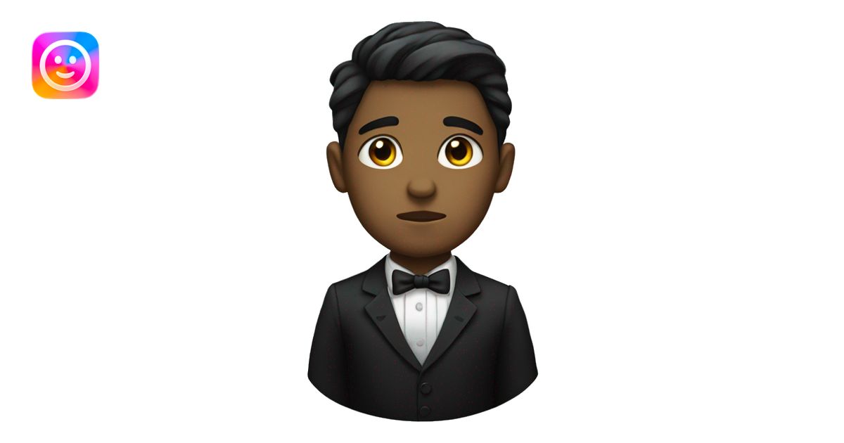 brooding boy in formal attire emoji | AI Emoji Generator