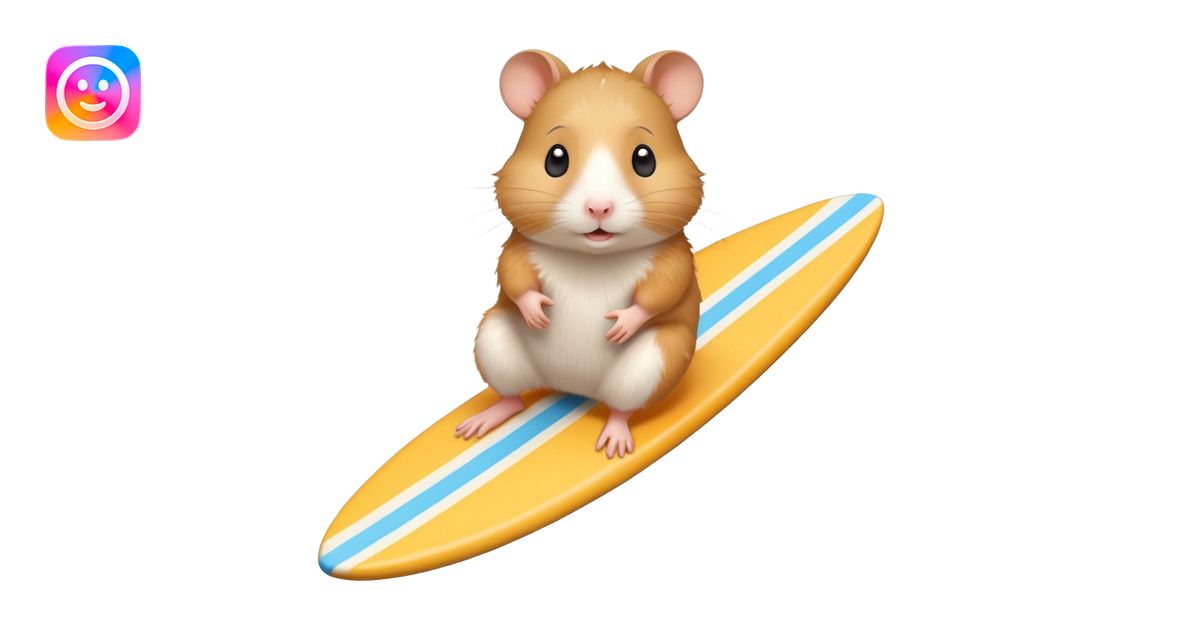 Hamster surfing emoji | AI Emoji Generator