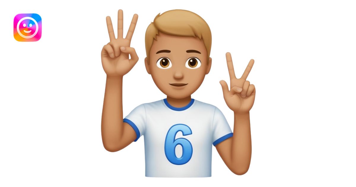 I need a 67 emoji. Like a male person doing six seven hand motion and ...