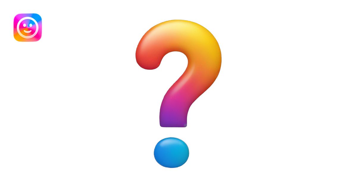 Rainbow-colored Question mark emoji | AI Emoji Generator