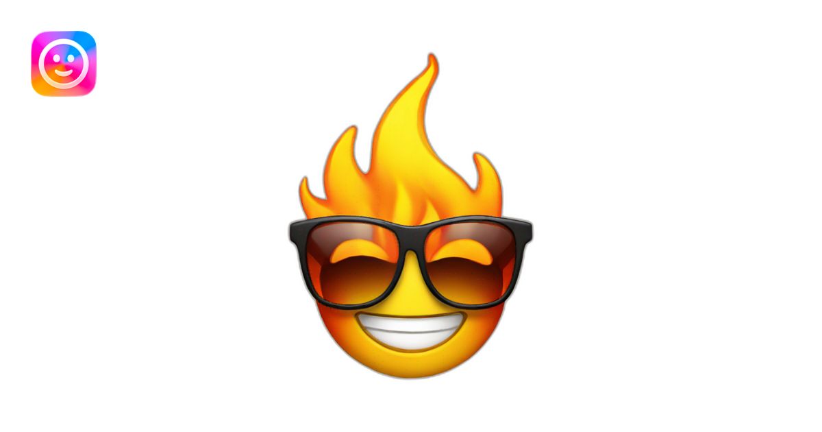 Fire smiling with sunglasses emoji | AI Emoji Generator