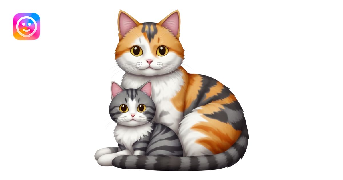 full body colourful light patched calico + white tabby cat cuddling a ...