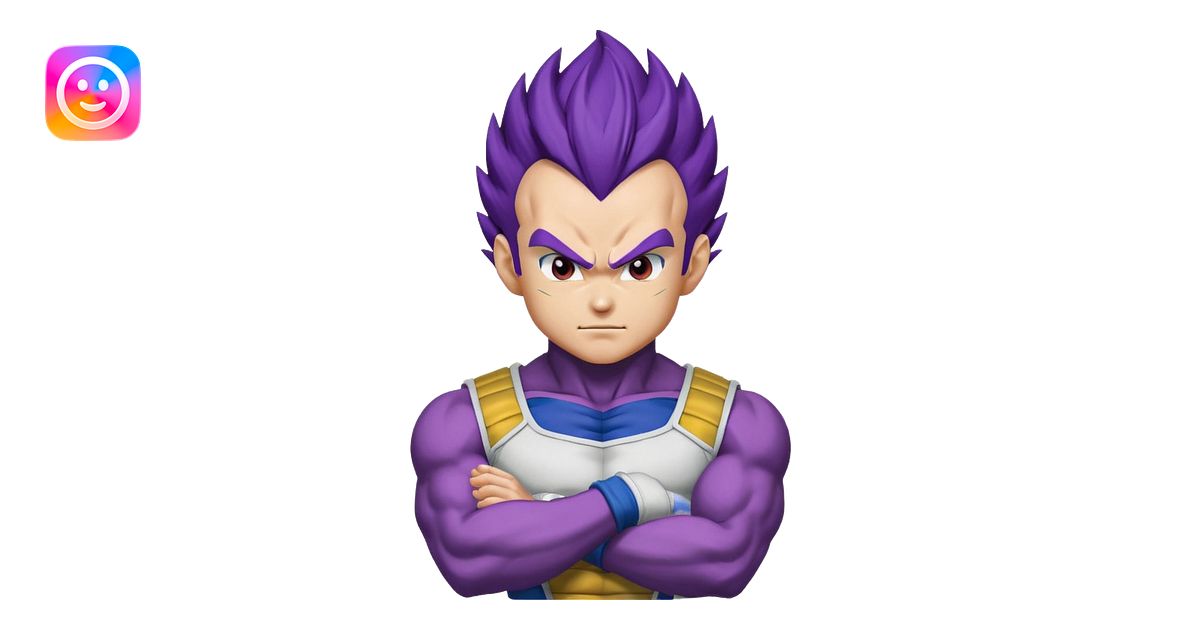 Vegeta ultra ego with purple hair emoji | AI Emoji Generator